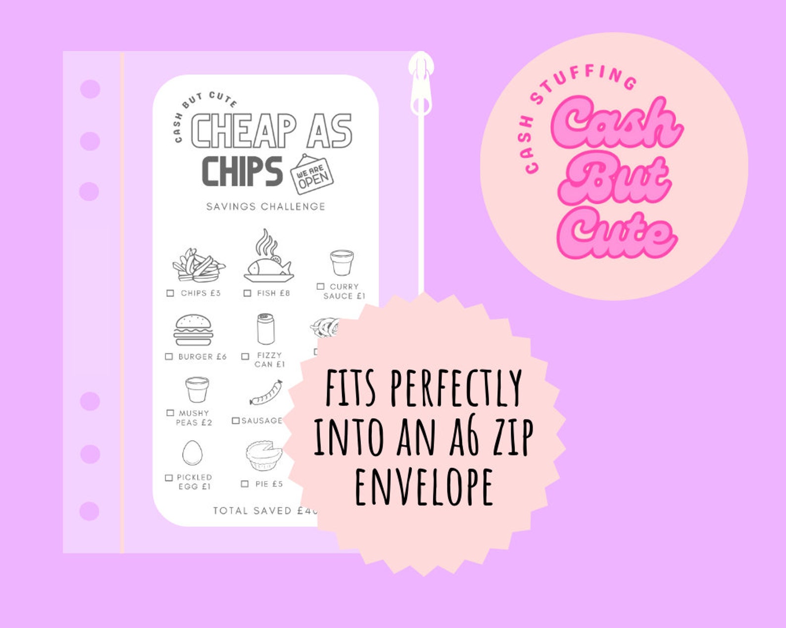 Cheap as Chips Savings Challenge | DIGITAL DOWNLOAD | Printable Savings ...