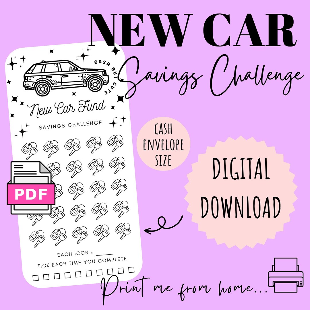 New Car Savings Challenge | DIGITAL DOWNLOAD | Printable Savings ...