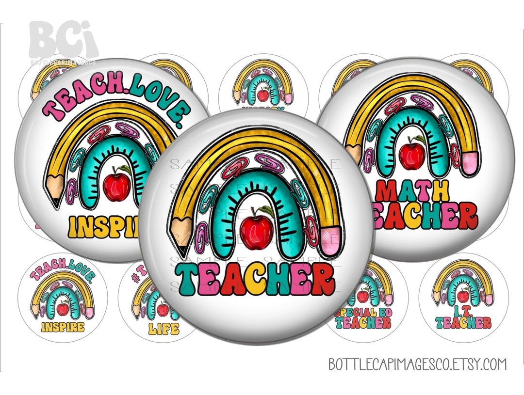 Teacher Rainbow Bottle Cap Images, BCI School Teacher Bottlecap Images ...