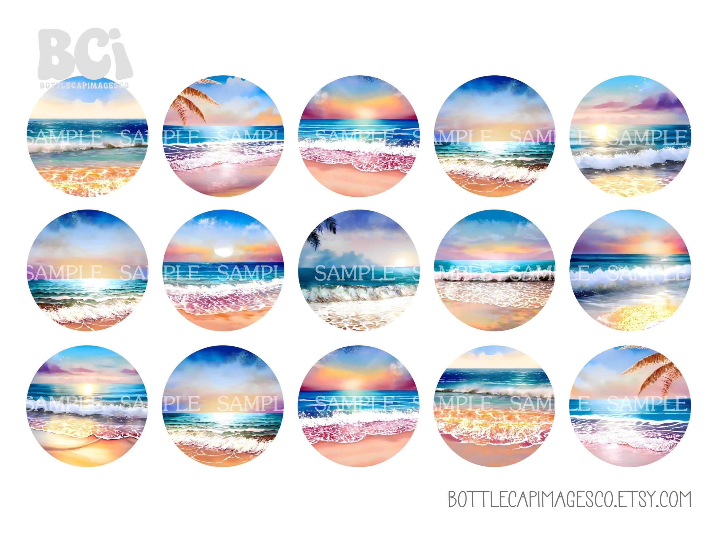 Summer Beach Bottle Cap Images, Ocean Beach Bottlecap Images, Sunset ...