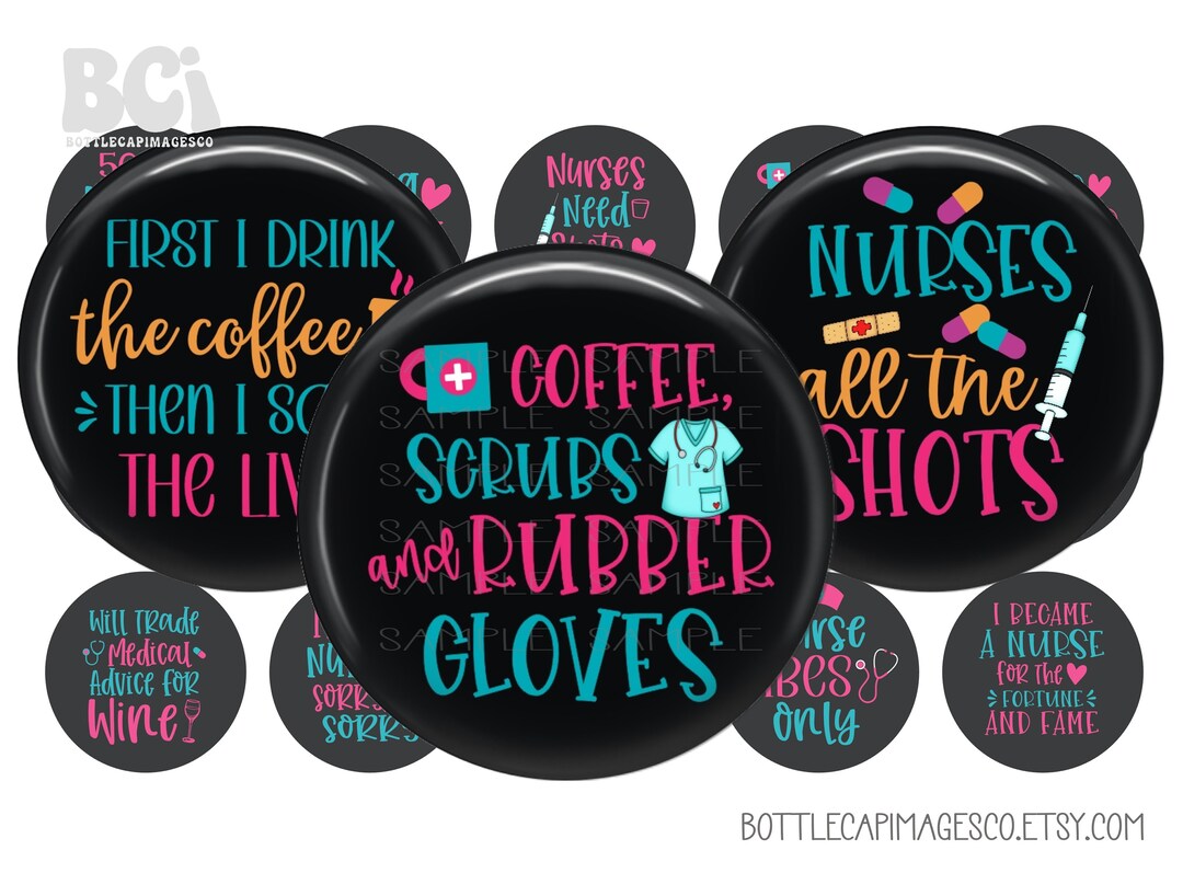 Nurse Shots Bottle Cap Images - Nursing Bottle Cap Images - BCI 1 Inch ...