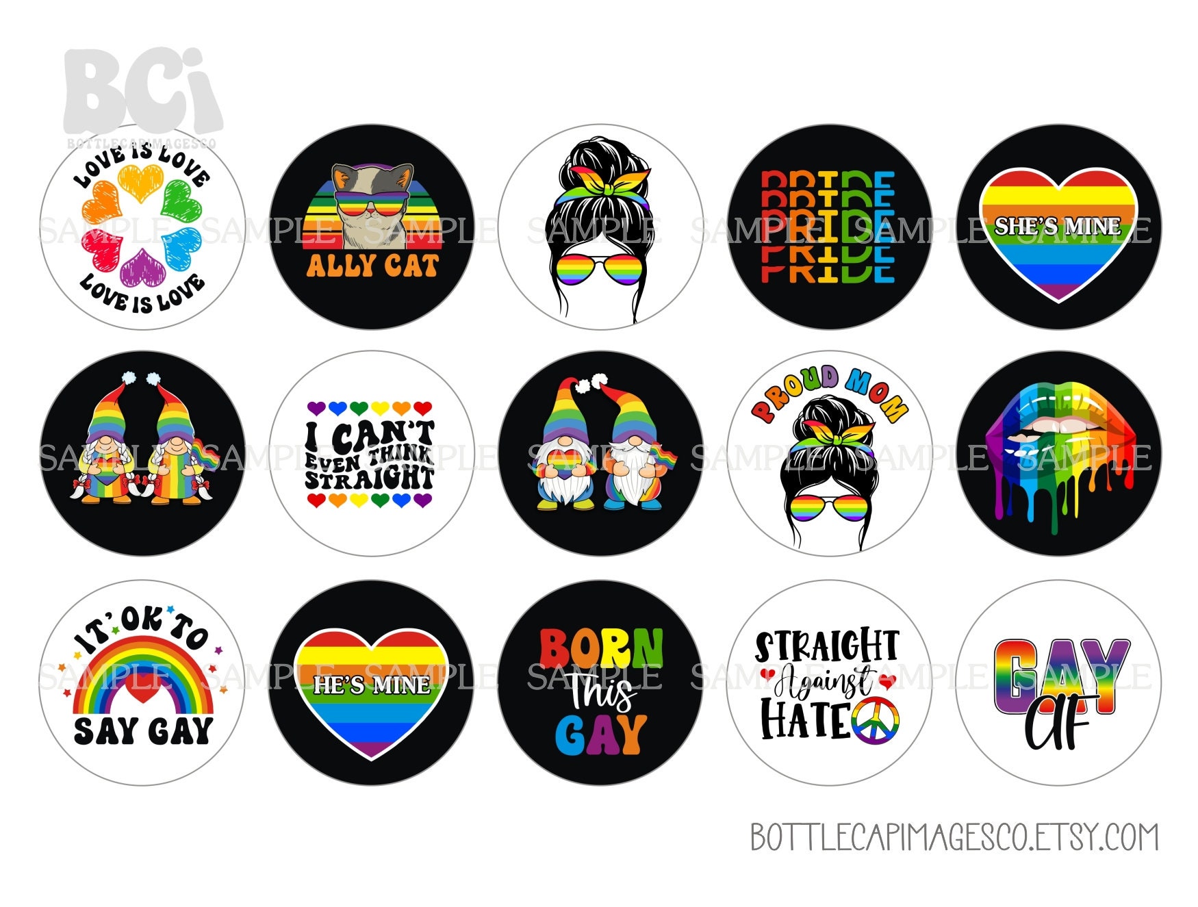 Gay Pride3 Bottle Cap Images Rainbow Pride Bottlecap Images 1 Inch ...