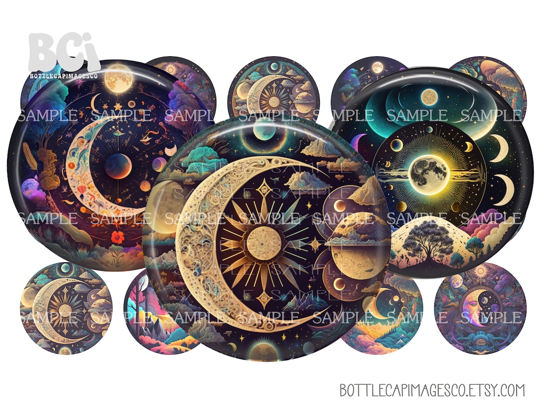 Fantasy Moon Bottle Cap Images - Mystical Moon Bottlecap Images - 1 ...