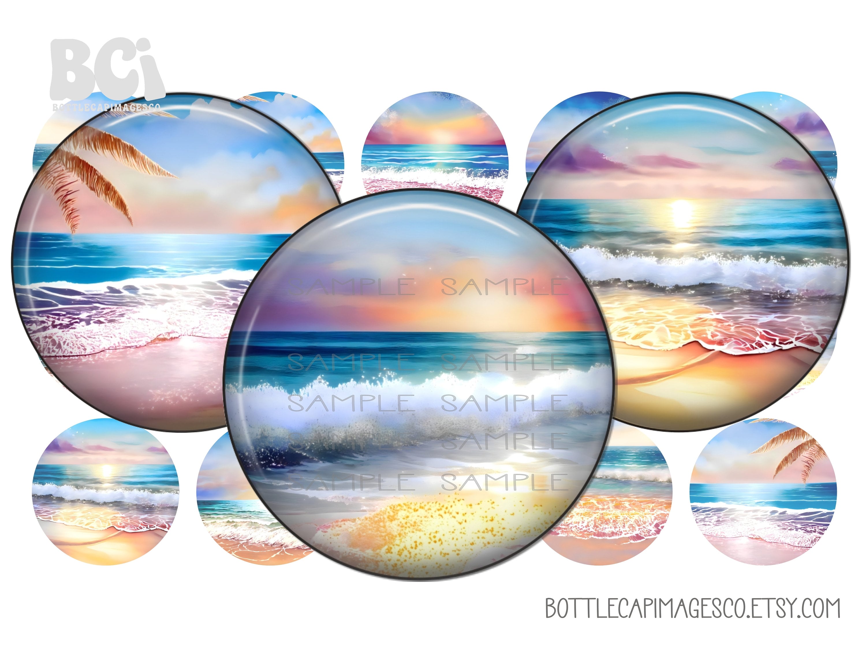 Summer Beach Bottle Cap Images, Ocean Beach Bottlecap Images, Sunset ...