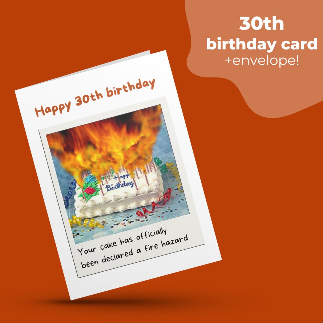 30th Birthday Card, Happy 30th Birthday Card, Funny Birthday Card ...