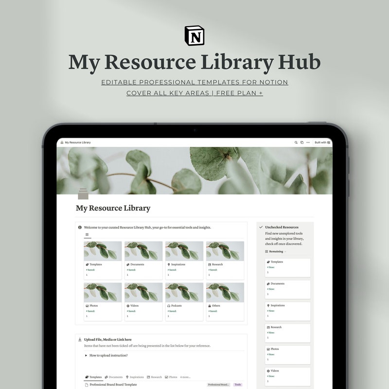 Notion Library Template - Etsy