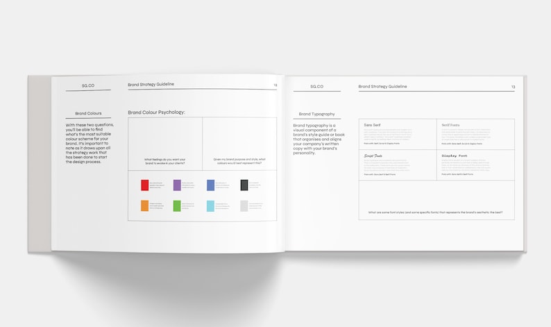 Minimalist Brand Strategy Workbook Template | Adobe Illustrator | Brand ...