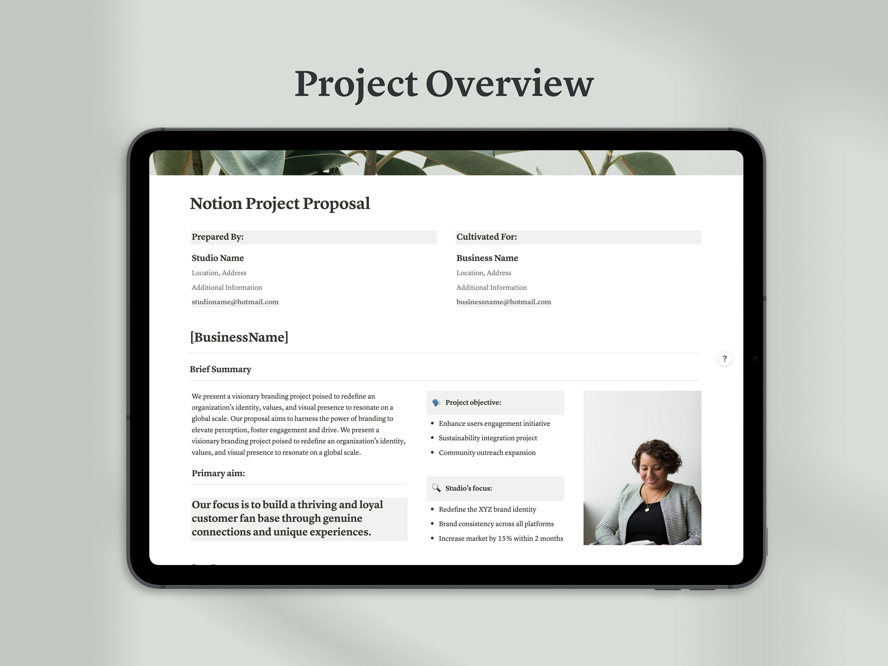 Notion Project Proposal Template | Professional Notion Template | Streamline Your Business ...