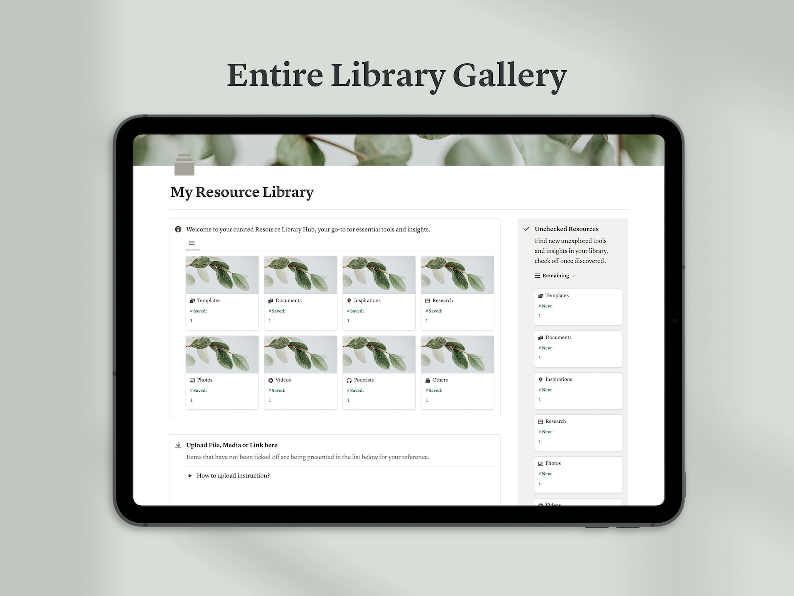 Notion Resource Library Hub | Professional Notion Template | A Designer ...