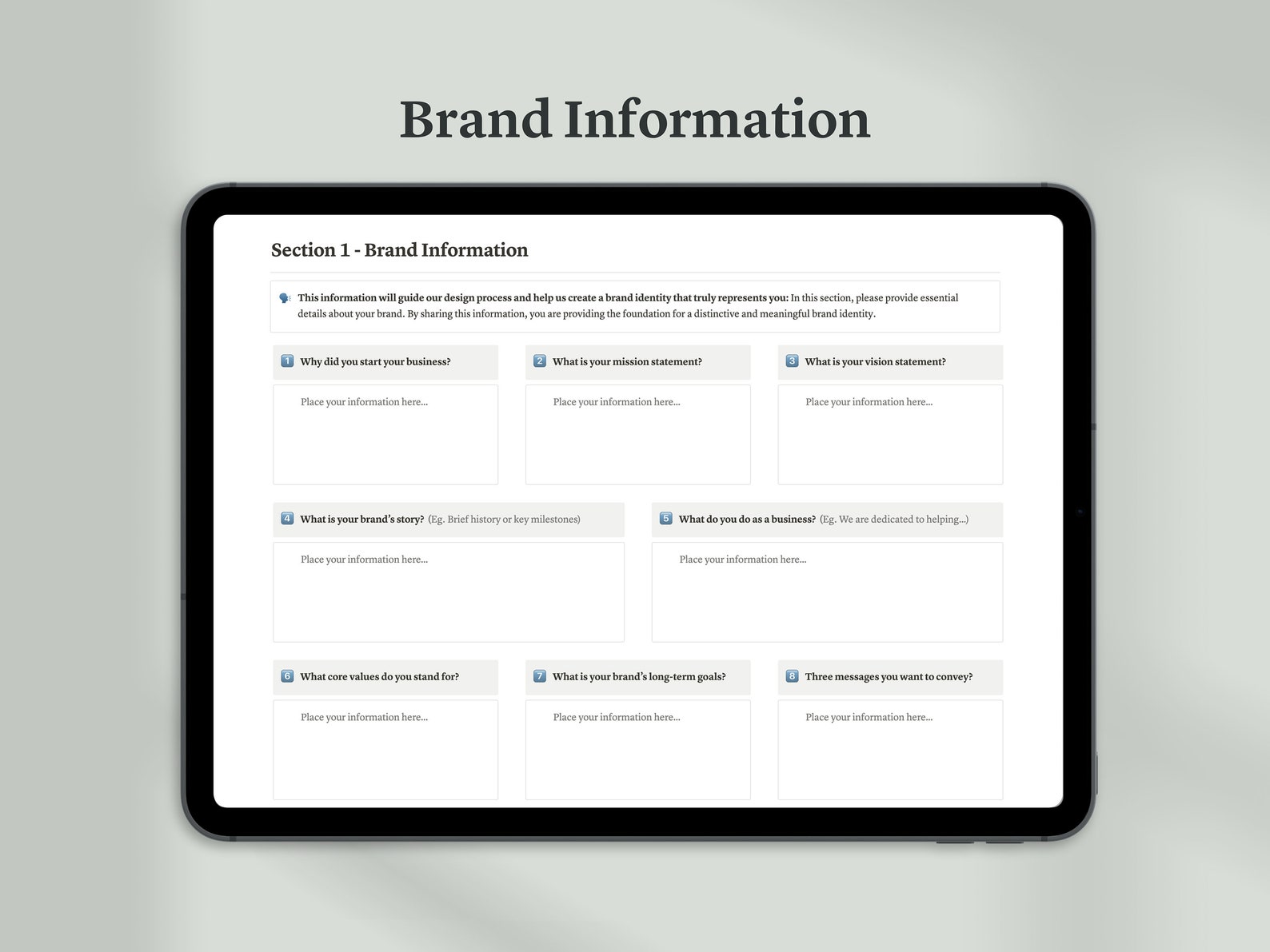 Notion Brand Questionnaire Template | Comprehensive Notion Template ...
