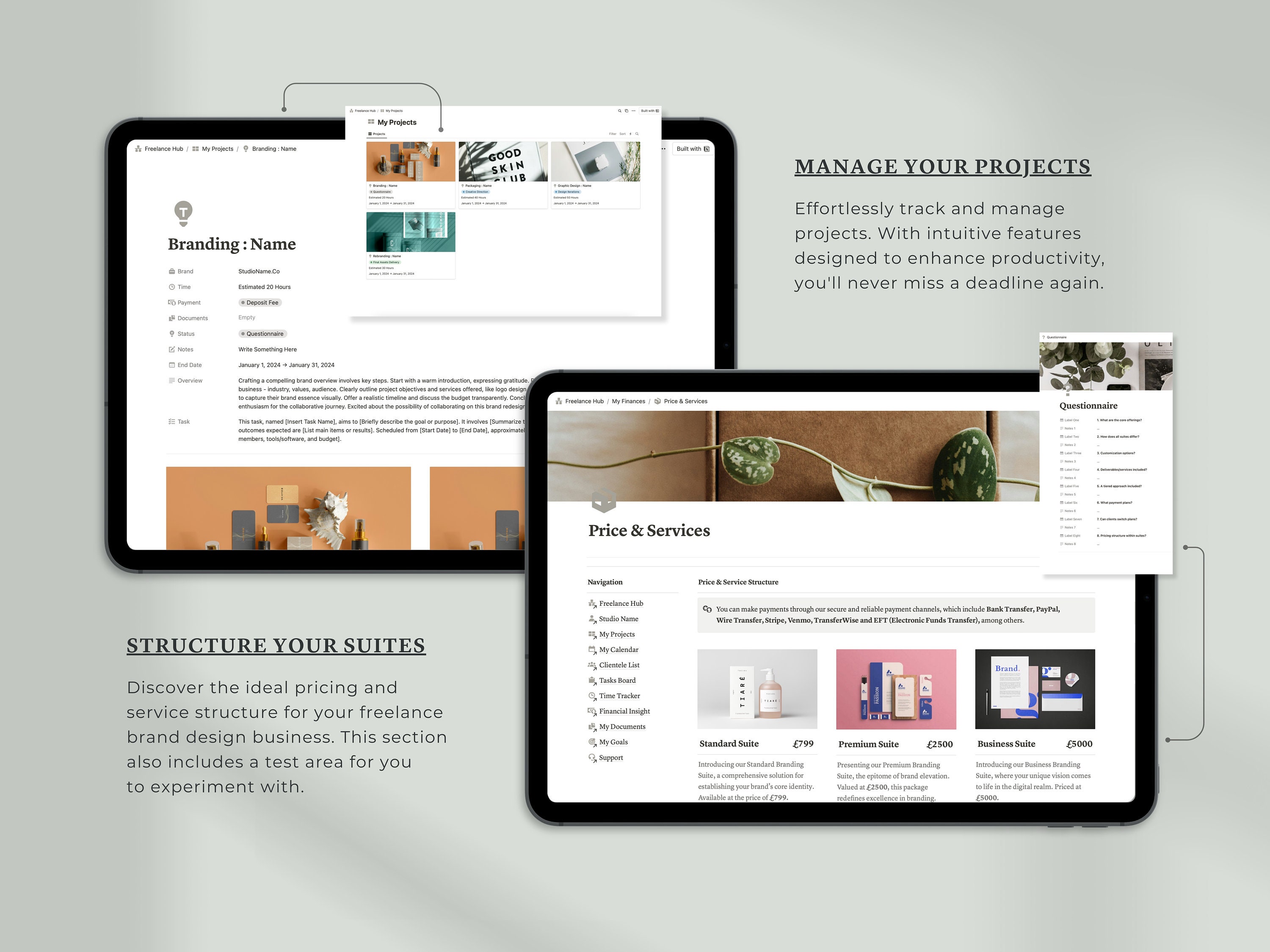 Notion Freelance Dashboard Hub | Professional Notion Template | Your ...