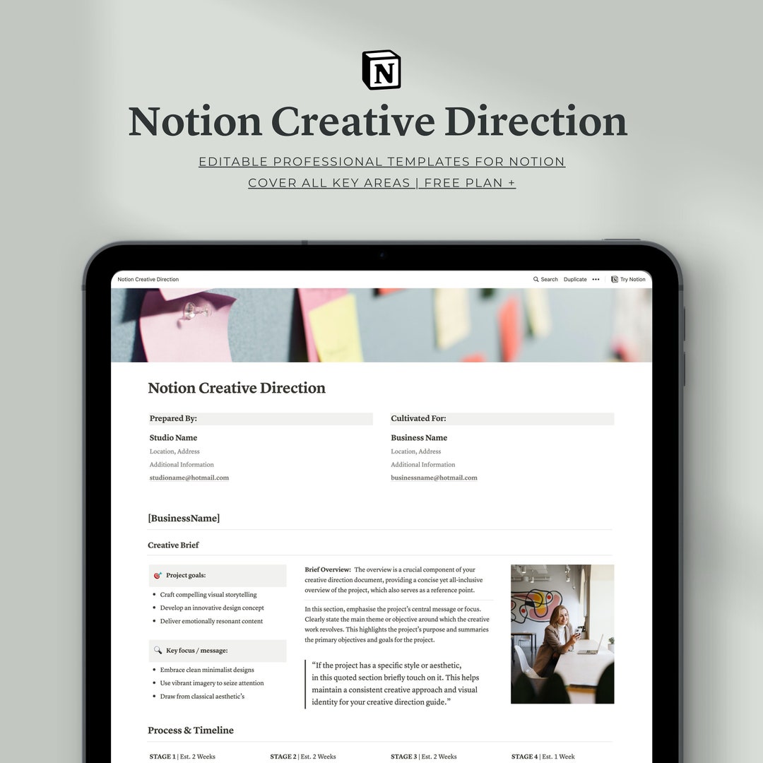Notion Creative Direction Template | Professional Notion Template ...