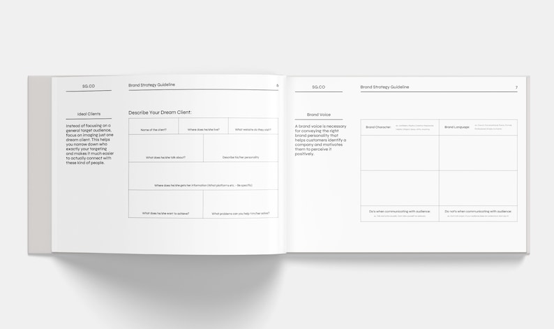 Minimalist Brand Strategy Workbook Template | Adobe Illustrator | Brand ...
