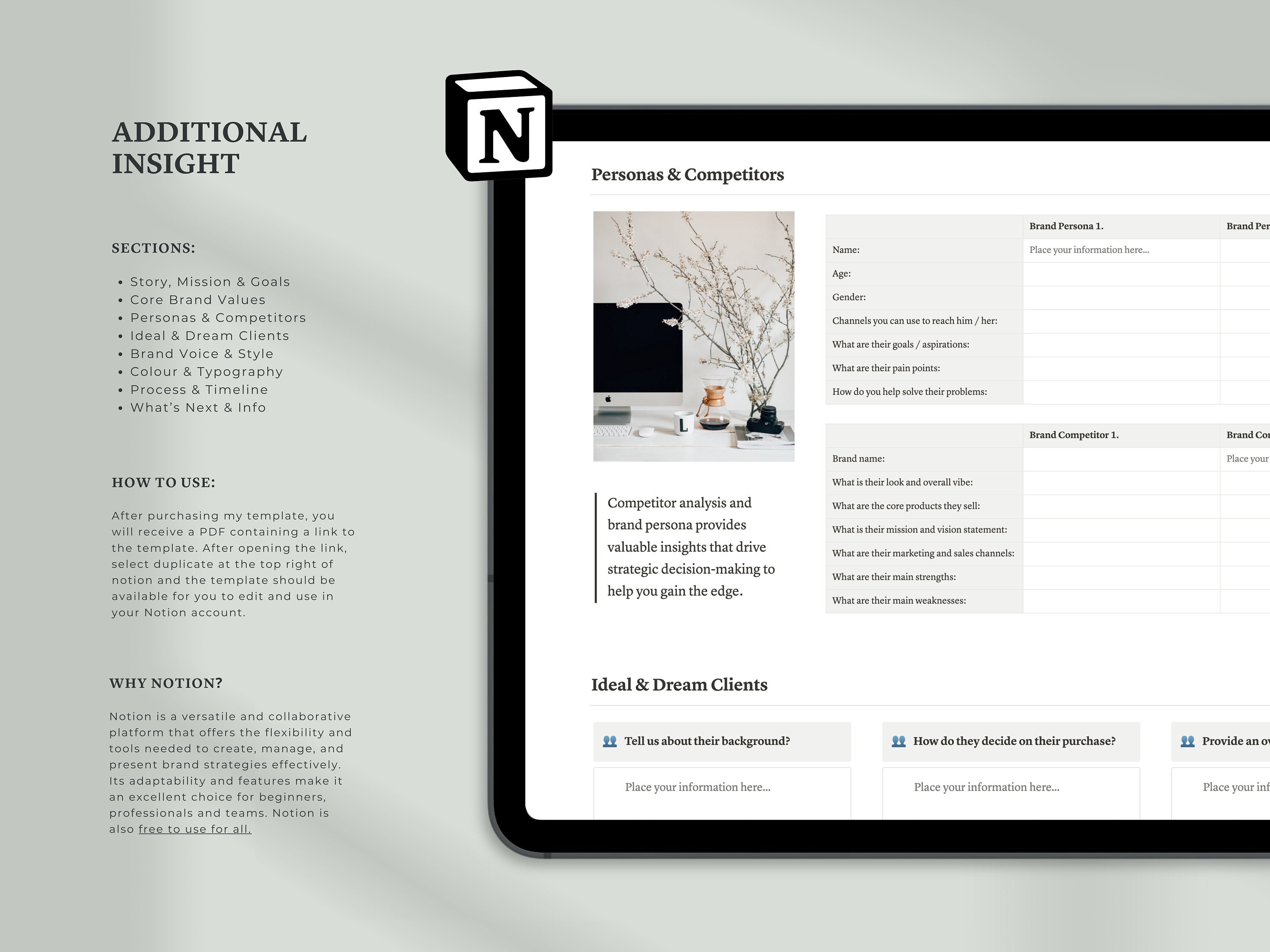 Notion Brand Strategy Template | Professional Notion Template ...