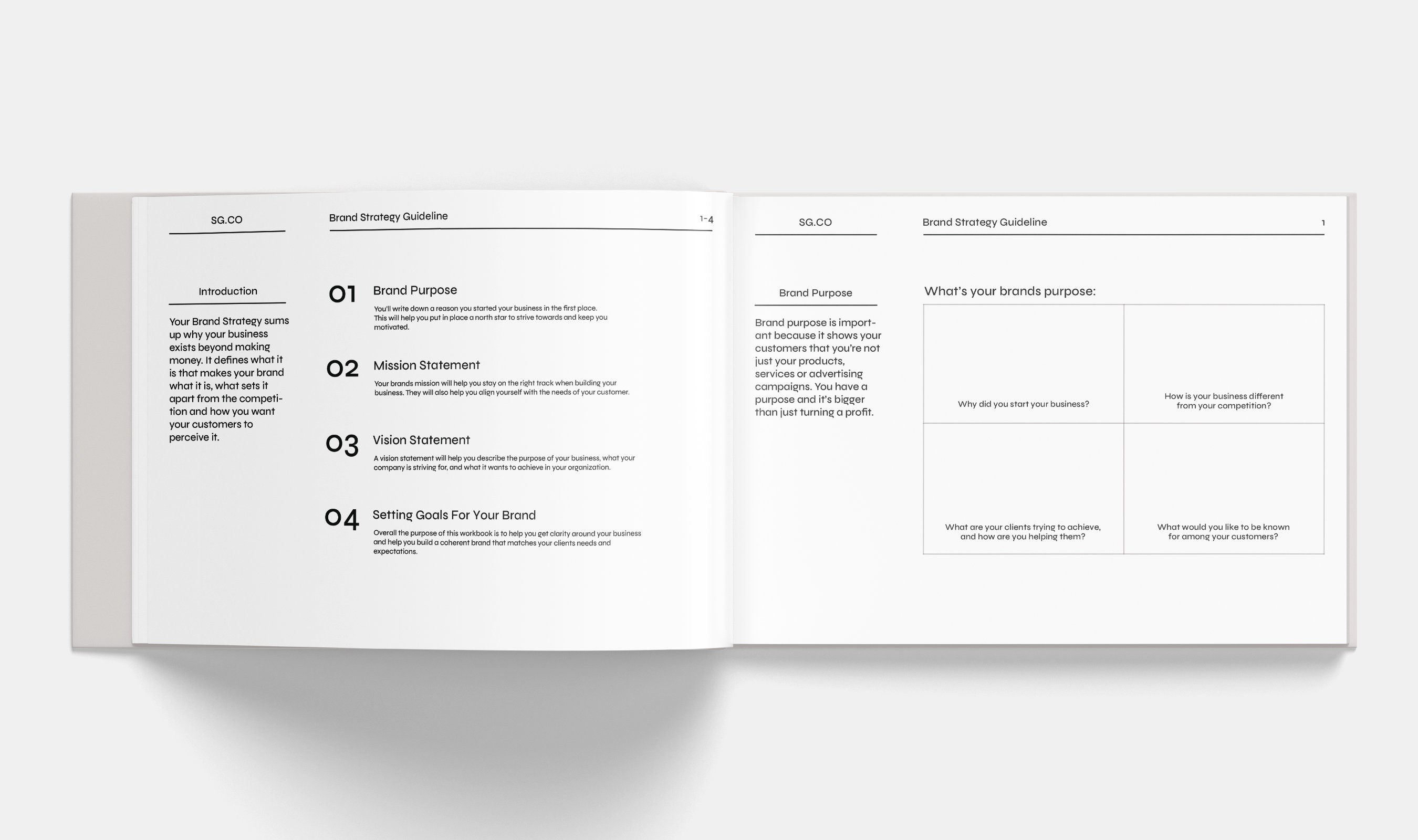 Minimalist Brand Strategy Workbook Template | Adobe Illustrator | Brand ...