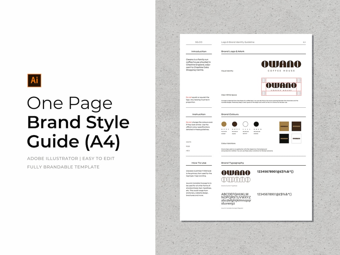 Brand Style Guide Template | Adobe Illustrator | Brand Direction | Branding Kit | Brand Style ...