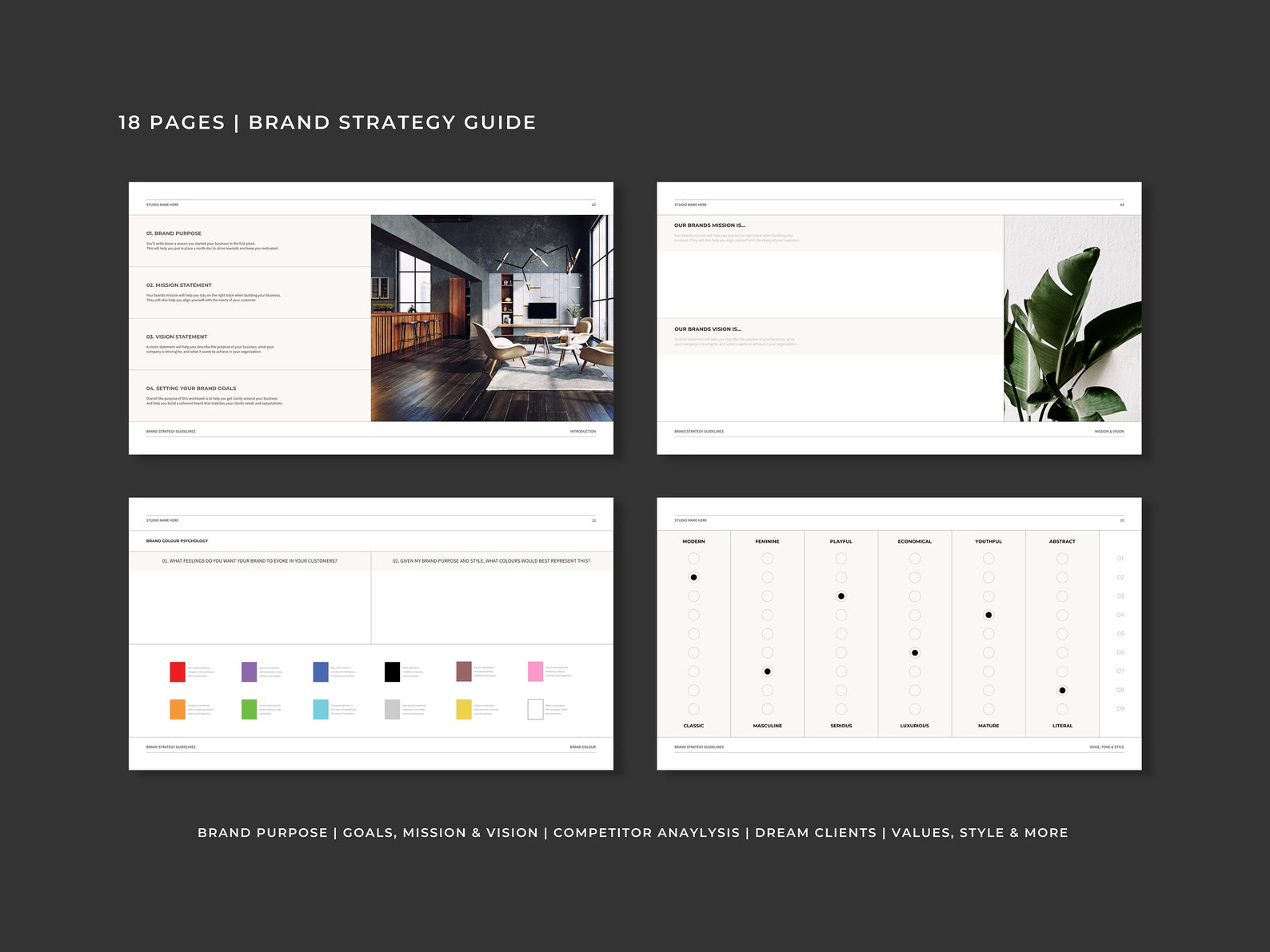 Brand Strategy Workbook Template | Adobe Illustrator | Brand Direction ...