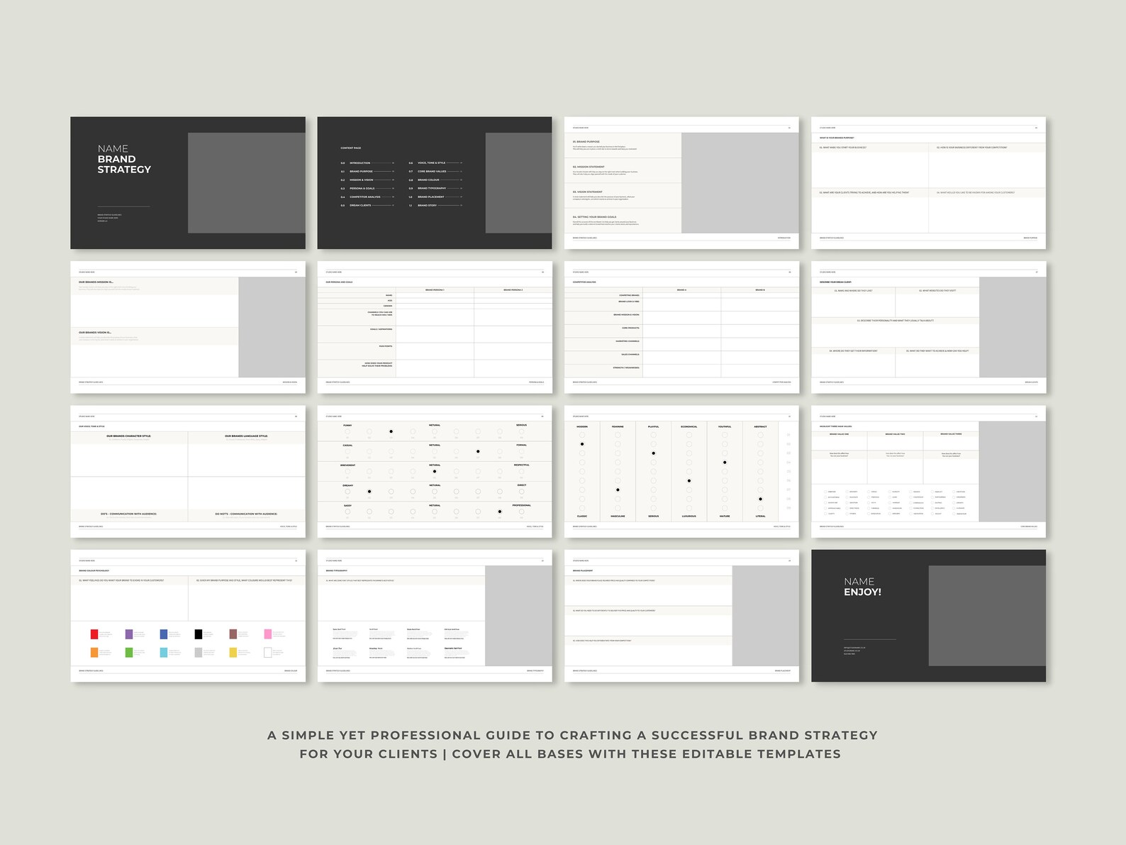 Brand Strategy Workbook Template | Adobe Illustrator | Brand Direction ...