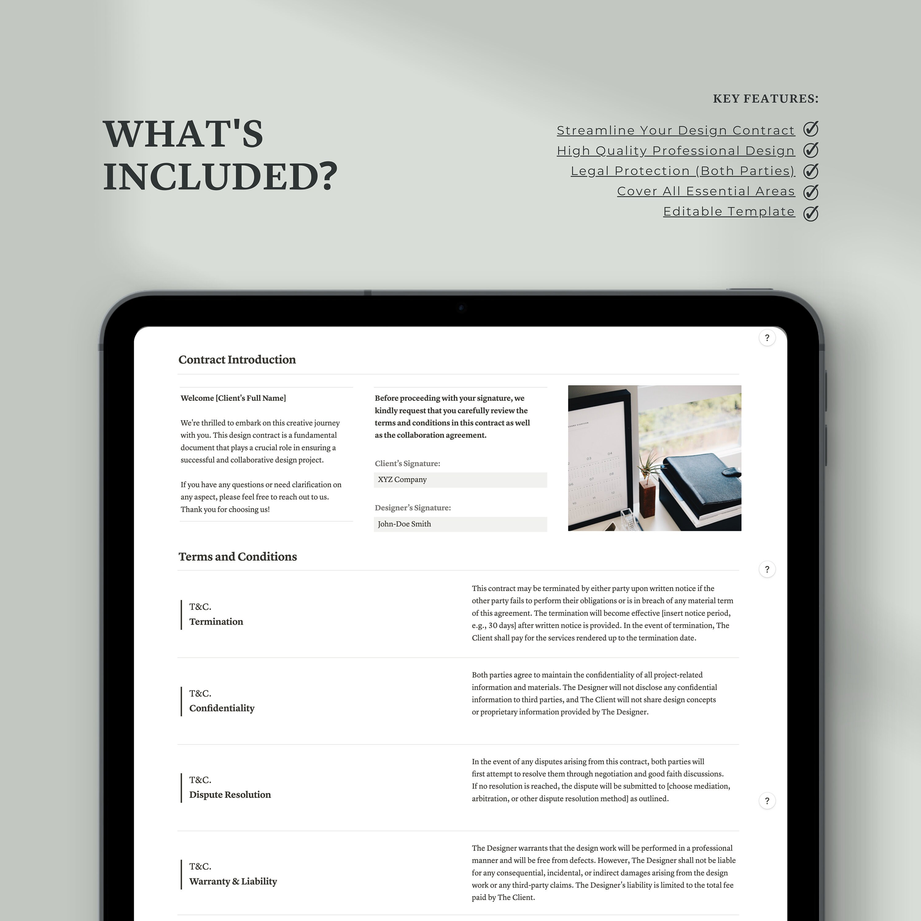 Notion Design Contract Template | Professional Notion Template | Design Terms Made Simple - Etsy
