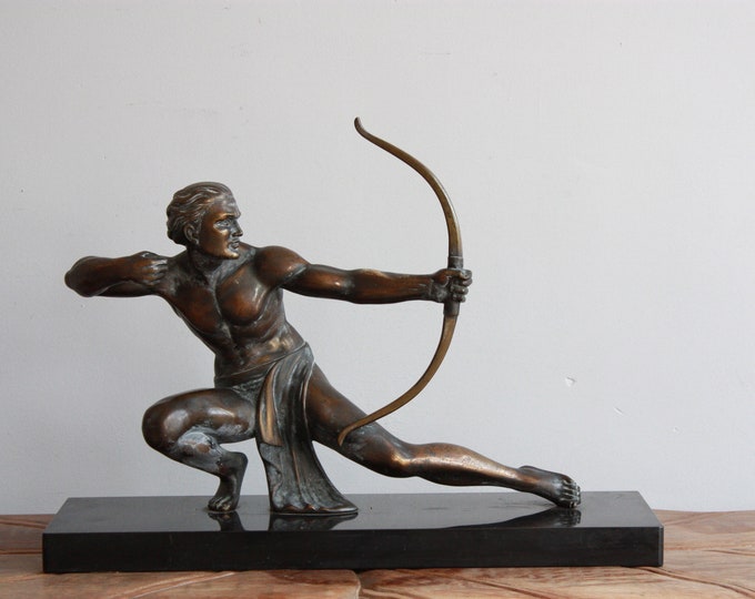 1920's Marble Archer Statue by Salvatore Melani - Etsy