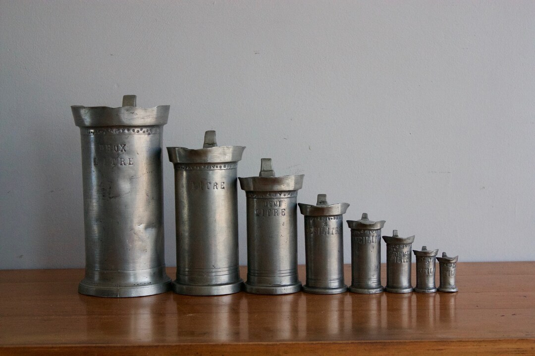 8 1890's French Measuring Pewter Tankards - Etsy