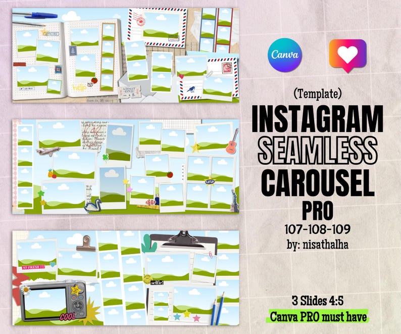 Bundle of Instagram Carousel Feed Pro: 107 108 109｜canva Template ...