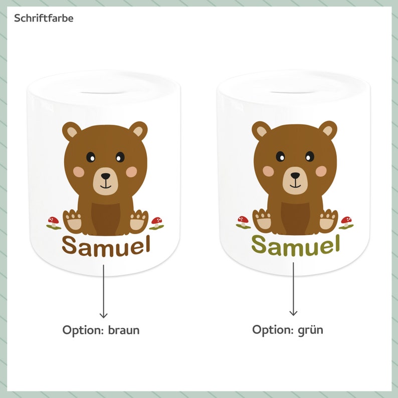Spardose personalisiert mit Name Bär Kind Junge Mädchen Geschenk zur ...