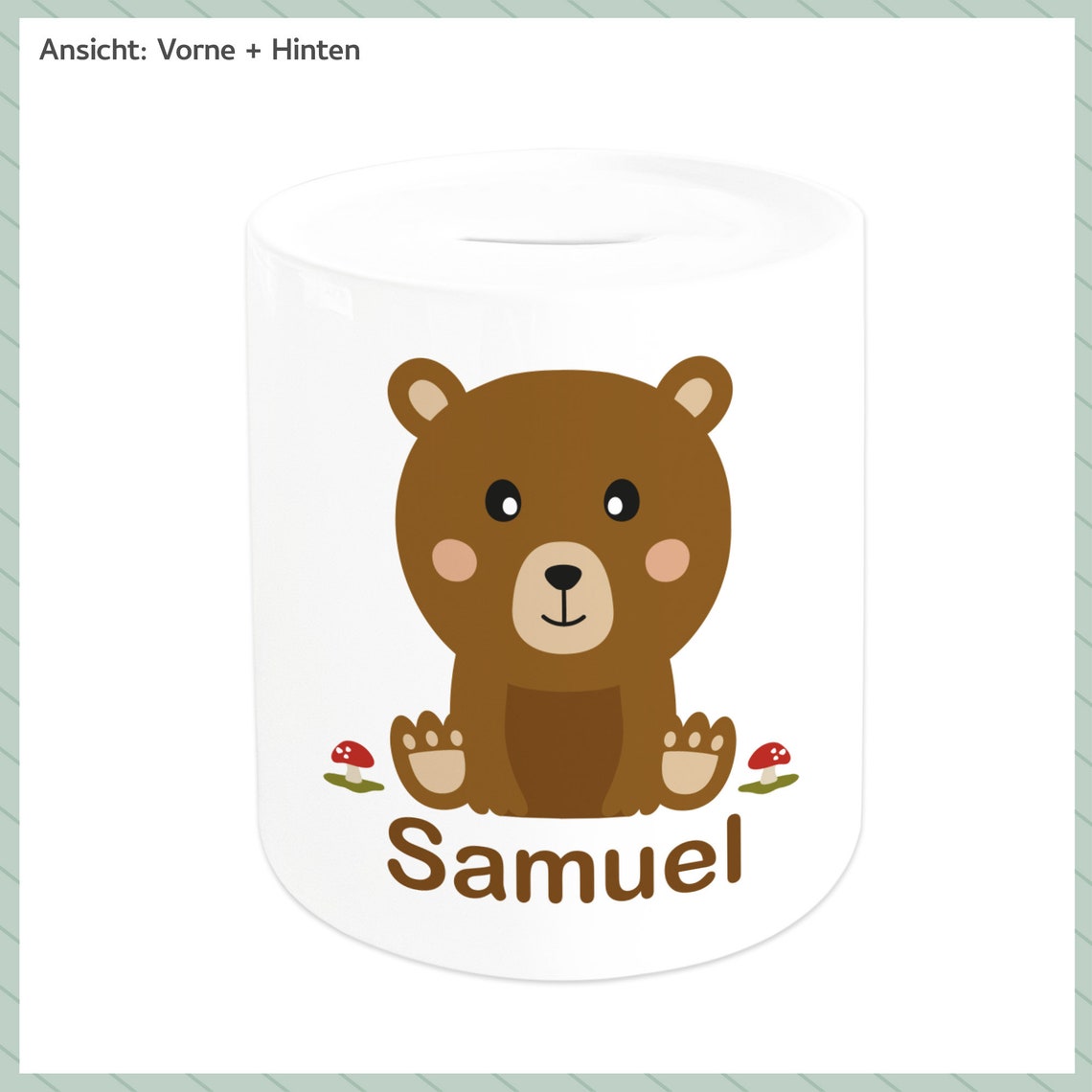 Spardose personalisiert mit Name Bär Kind Junge Mädchen Geschenk zur ...