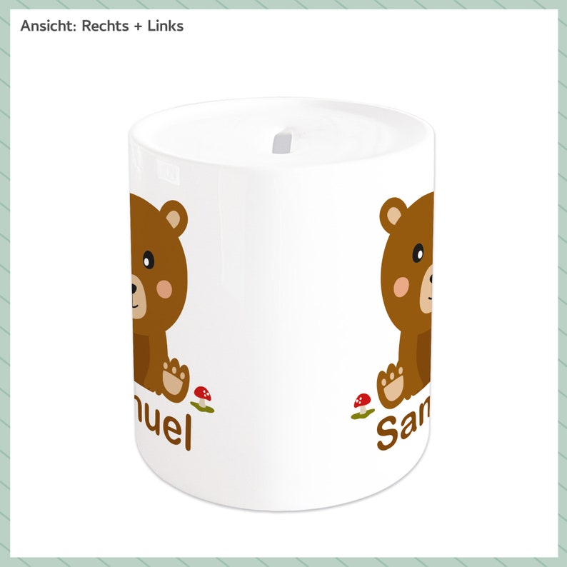 Spardose personalisiert mit Name Bär Kind Junge Mädchen Geschenk zur ...