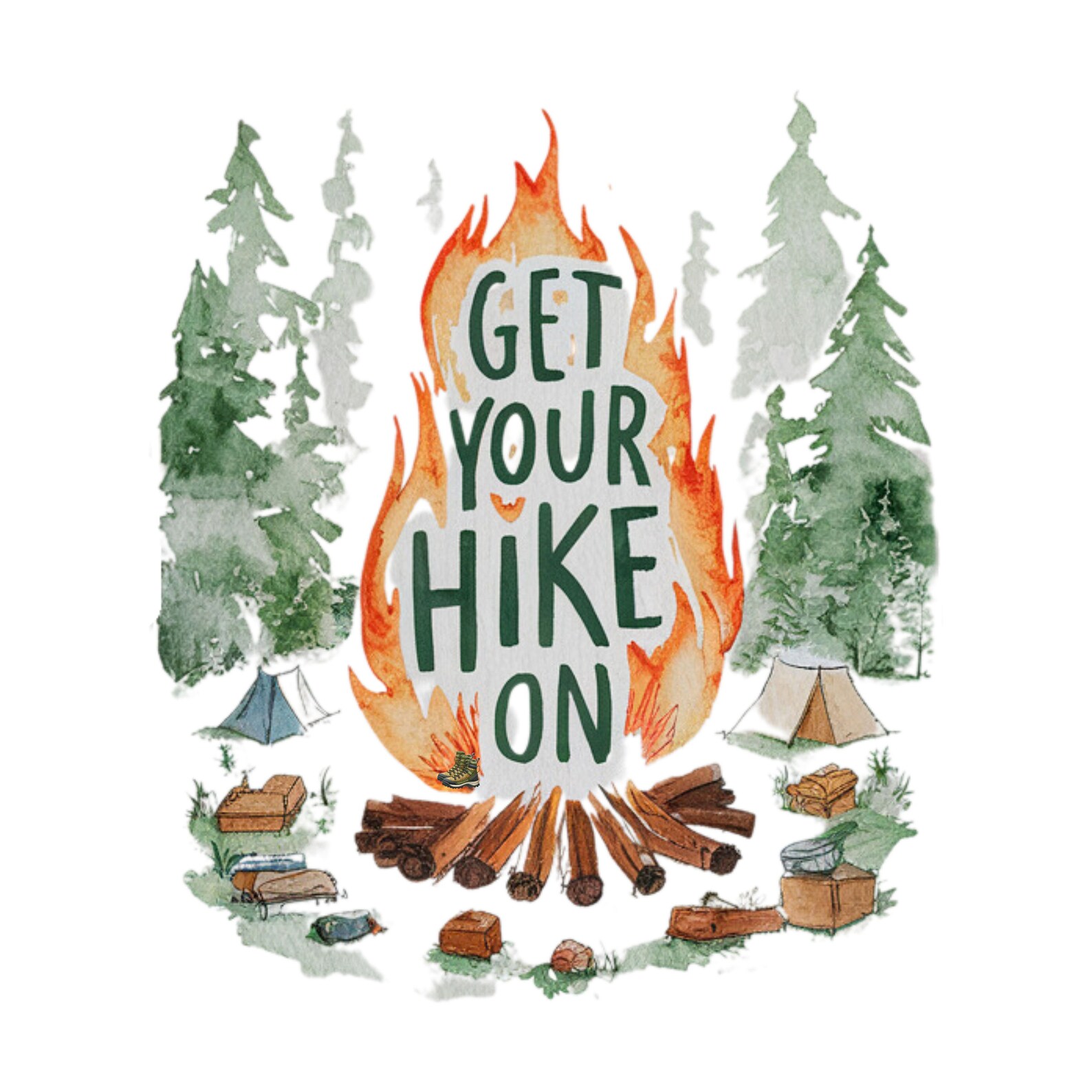 Camping Hiking PNG Clipart, Campfire Decal Transfer, Camper Nature Art ...
