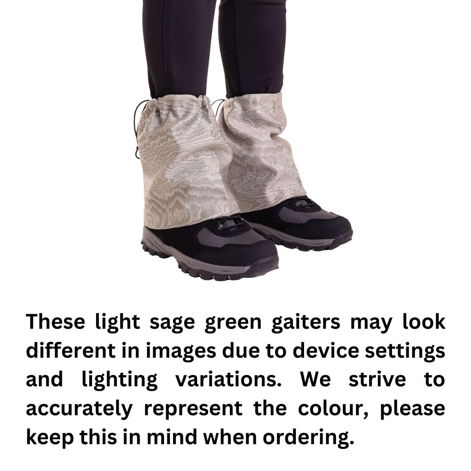 Lightweight Gaiters Hiking Boots, Pull Cord Boot Cuffs, Over Boot Sock ...