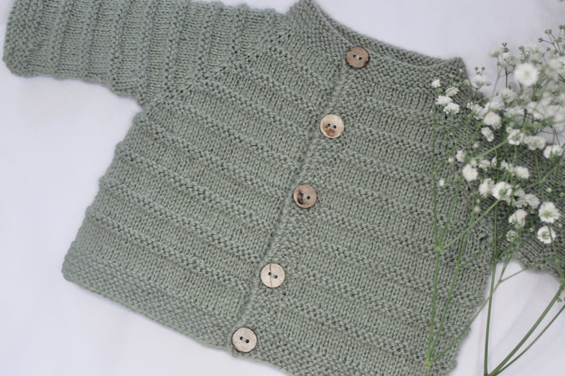 Olive Cardigan Baby Knitting Pattern PDF File - Etsy