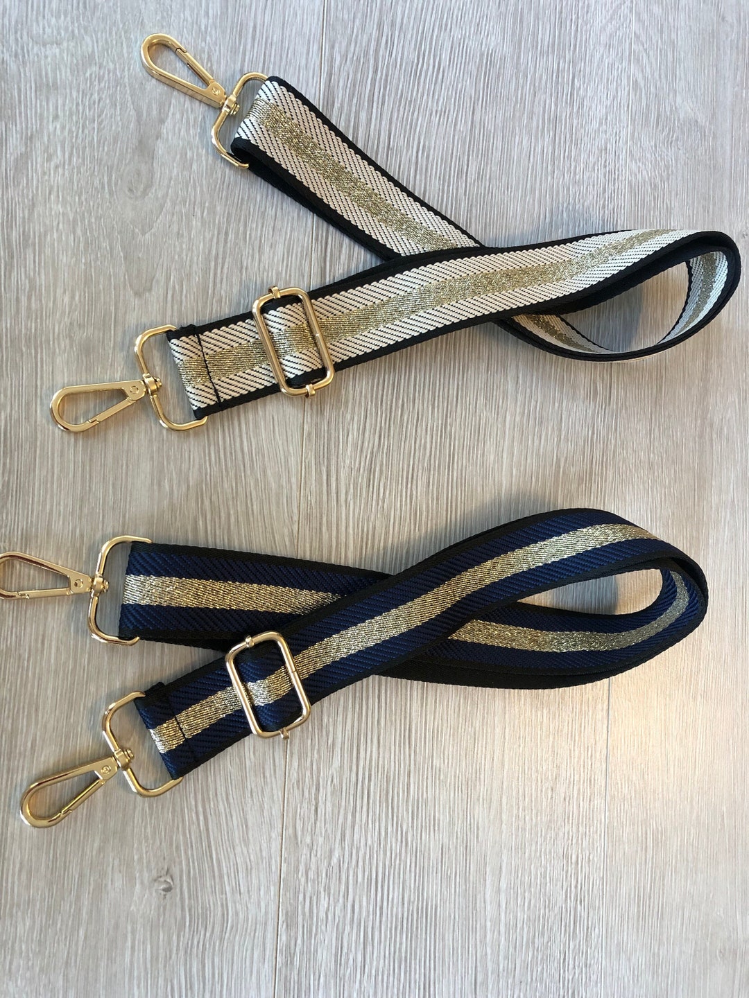 Navy and Gold / Cream and Gold Bag Straps Crossbody Strap - Etsy