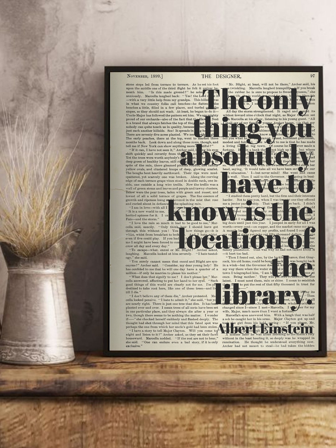 Albert Einstein Quote Print, Printable Quote, Book Lover Gift, Digital ...