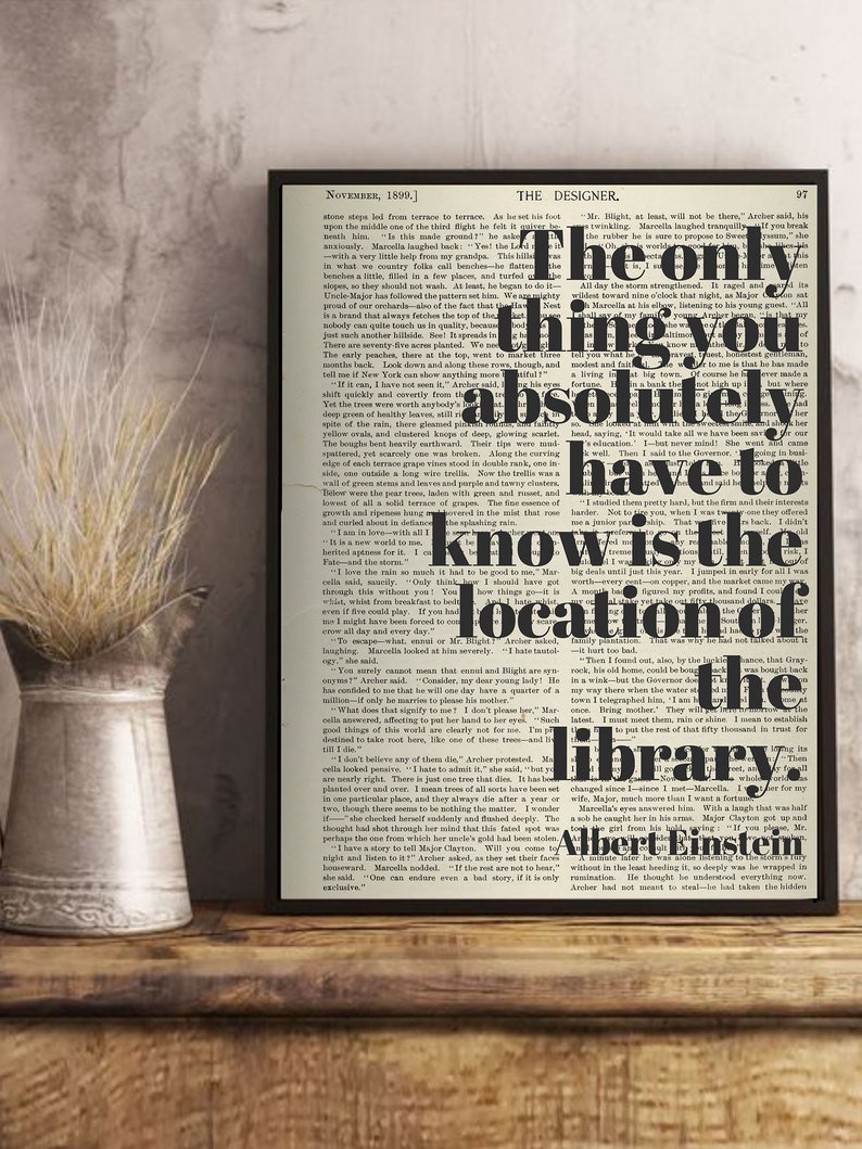 Albert Einstein Quote Print, Printable Quote, Book Lover Gift, Digital ...