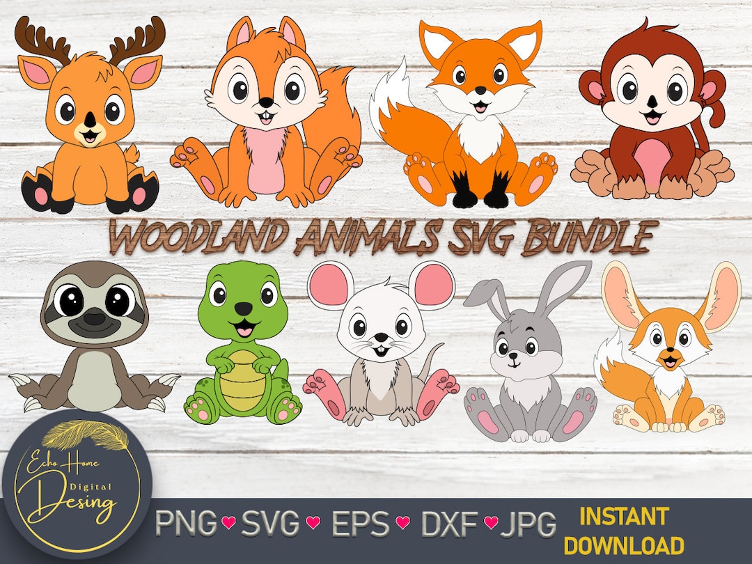 Woodland Animals SVG Bundle, Layered Woodland Animal Cut Files ...