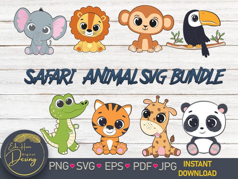 Safari Animals Layered SVG Cute African Jungle Animal Cut File Cricut ...