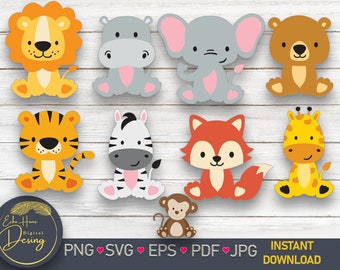 Safari Animals Layered SVG Cute African Jungle Animal Cut File Cricut ...