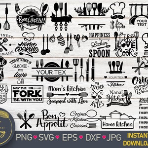 Kitchen SVG Bundle, Baking Svg, Cooking Svg, Chef Svg, Hand Lettered ...