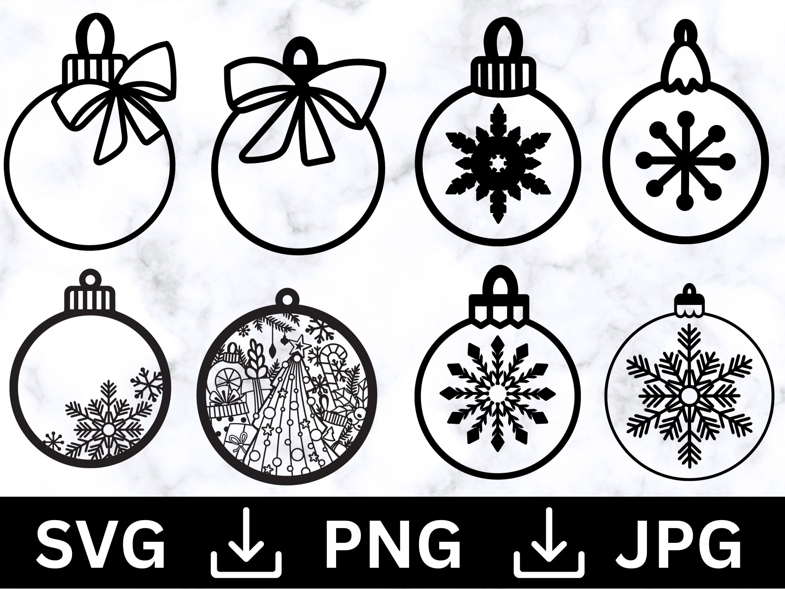 Christmas Ornament SVG Bundle, Tree Ornament SVG File, Christmas Decor ...