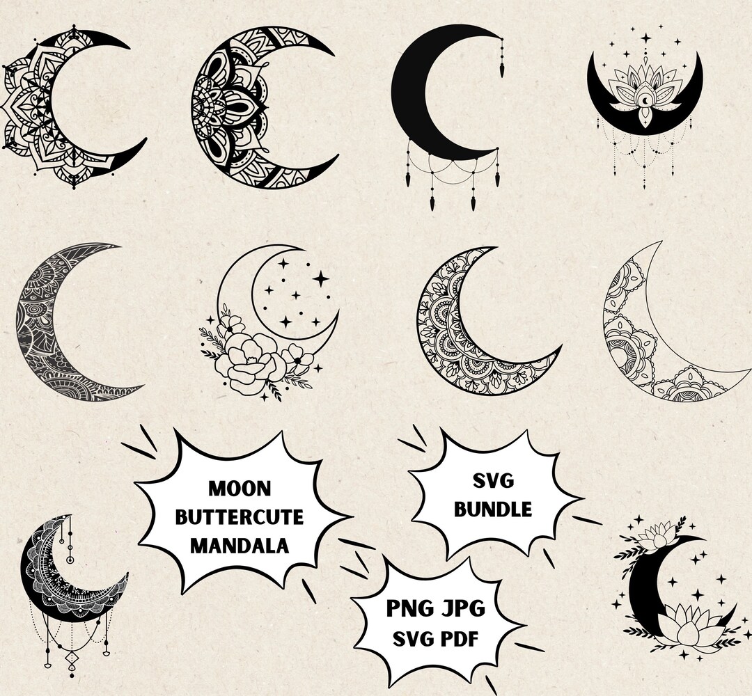 Moon Butter Cute Svg, Moon Butter Cute Mandala Svg, Moon Butter Cute ...
