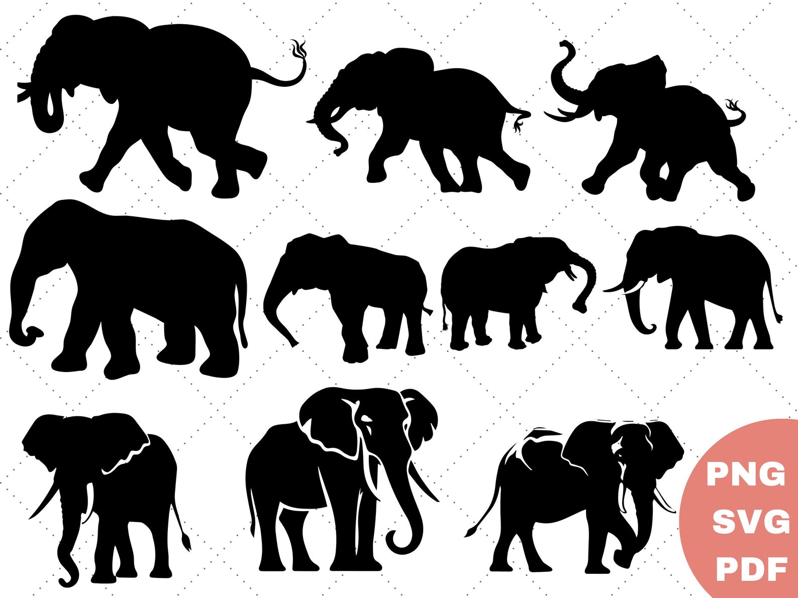 Elephant SVG Bundle, Elephant SVG, Elephant Clipart, Elephant Files for ...