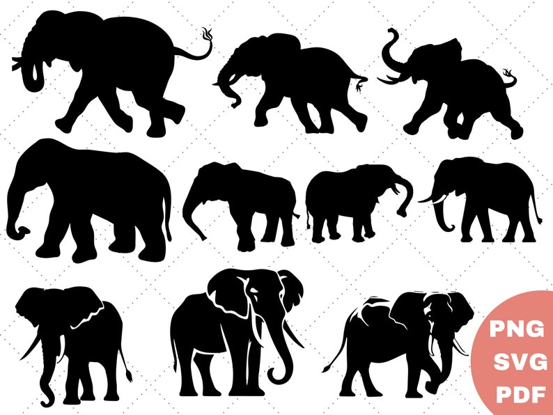 Elephant SVG Bundle, Elephant SVG, Elephant Clipart, Elephant Files for ...