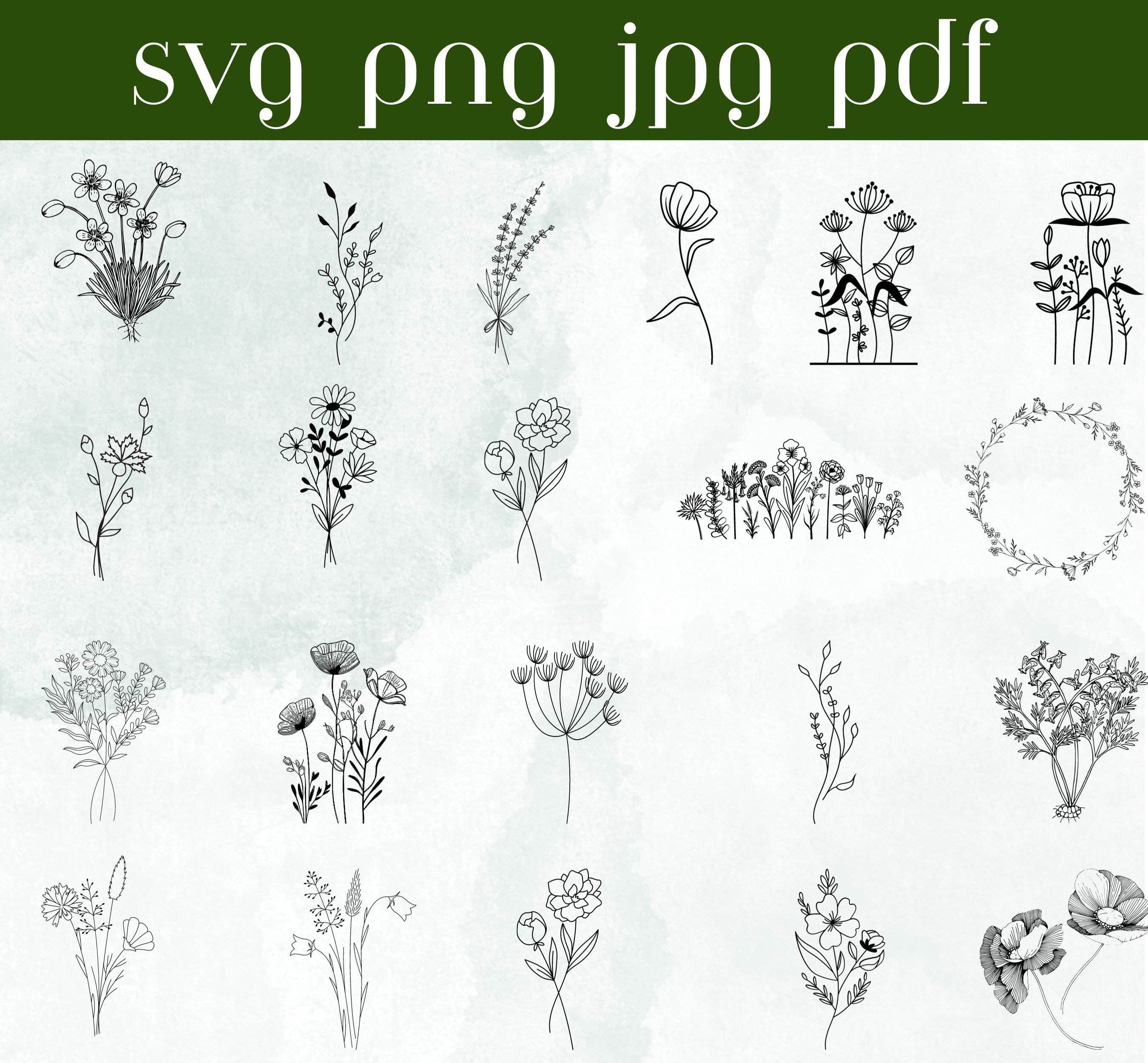 Wildflower Svg, Wildflower Svg, Wildflower Svg, Wildflower Svg, Cricut ...