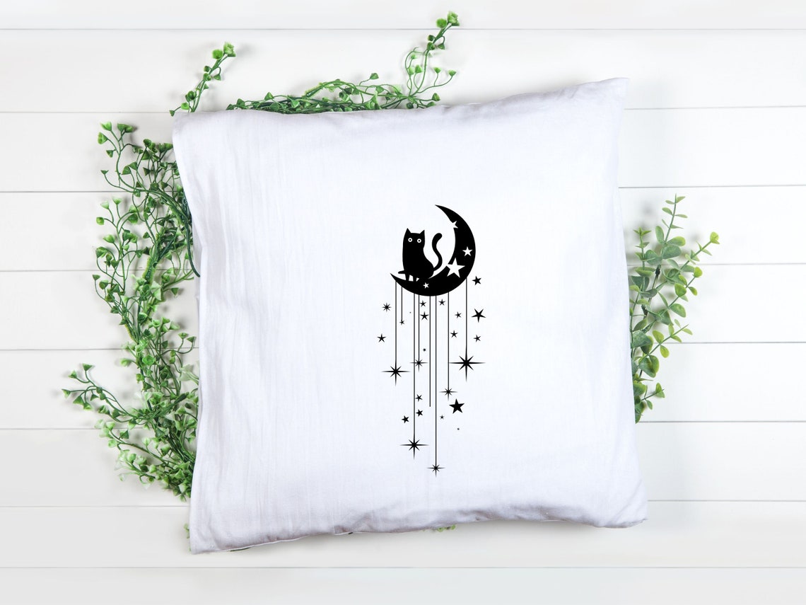 Moon Cat Svg, Cat SVG, Moon Svg, Star SVG, Files for Cameo & Cricut ...