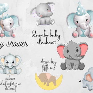Baby Dumbo Svg, Baby Elephant Svg, Baby Elephant Cartoon SVG, Birthday ...