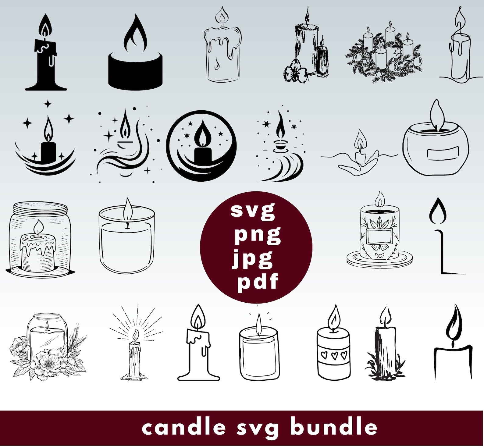 Candle Svg Bundle Svg, Candle Svg, Candle Svg, Candle Svg, Cricut Svg ...