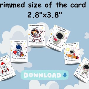 Printable Astronaut Valentine's Day Cards, Classroom Astronauts Cards ...