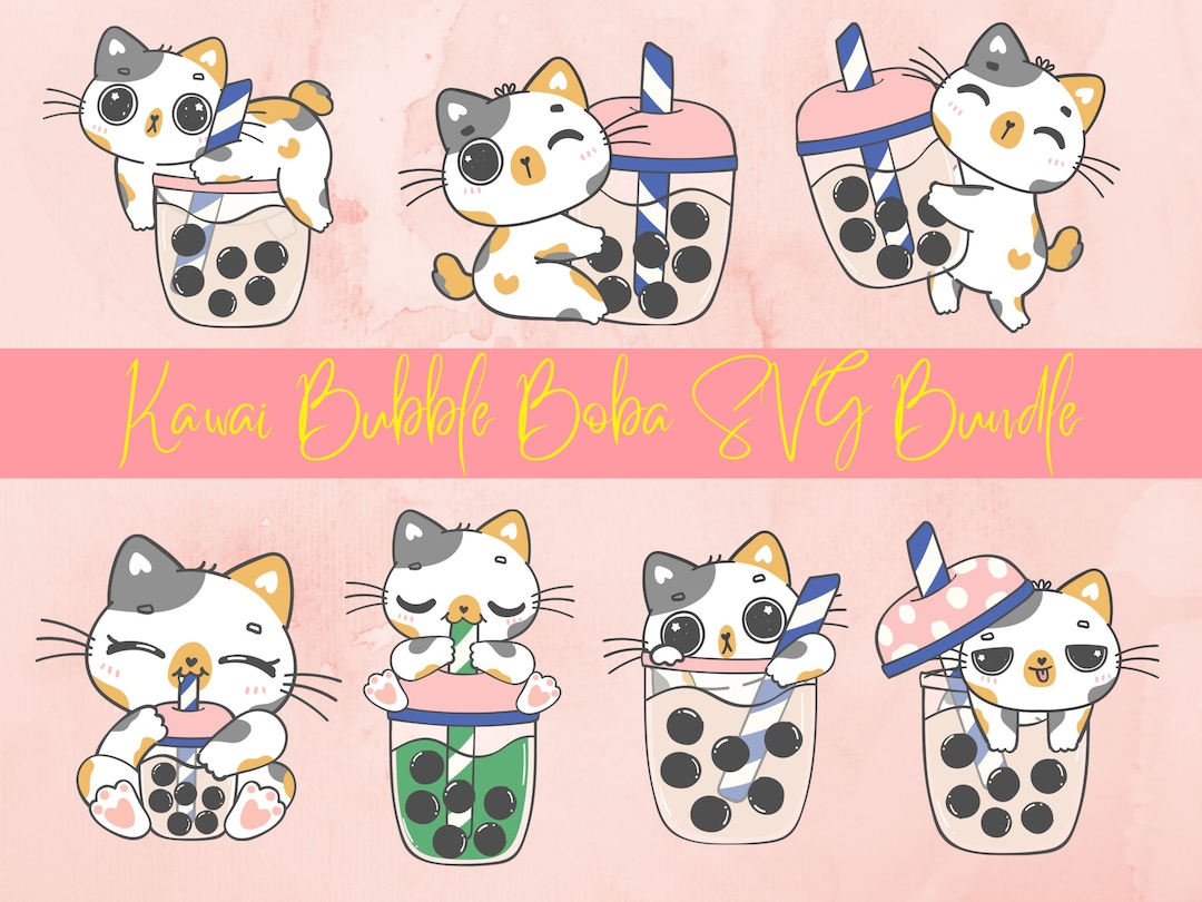 Kawaii Bubble Tea Clipart, Cute Tea Clipart, Boba Clipart, Cute Drinks ...