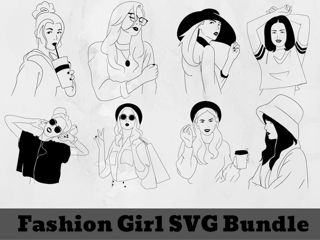 Fashion Girl SVG, Fashion Girl SVG Bundle, Fashion Girl Clipart ...